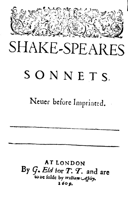 First publication of Shakespeares Sonnets